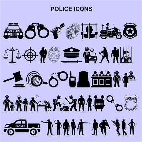 Premium Vector Set Of Police Icons Vector