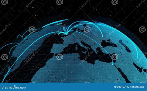 Global Network And Internet Connection In Orbital Earth Globe Stock Illustration Illustration