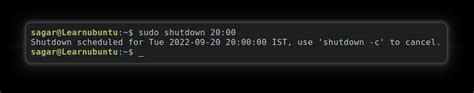 Schedule A Shutdown In Ubuntu