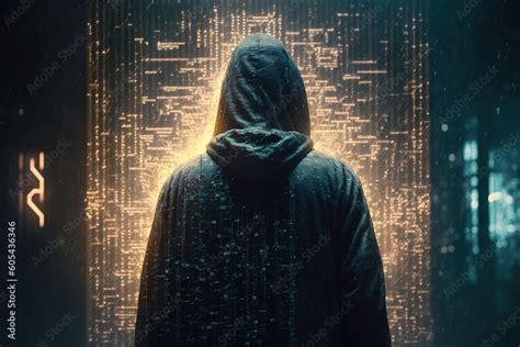Cybersecurity Computer Hacker With Hoodie Vulnerability And Hacker