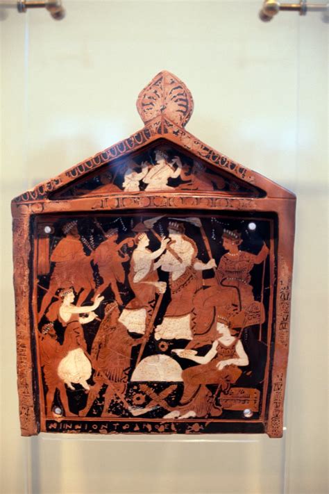 Ninnion Tablet Ex Voto Depicting Iacchus Leading Procession In Front