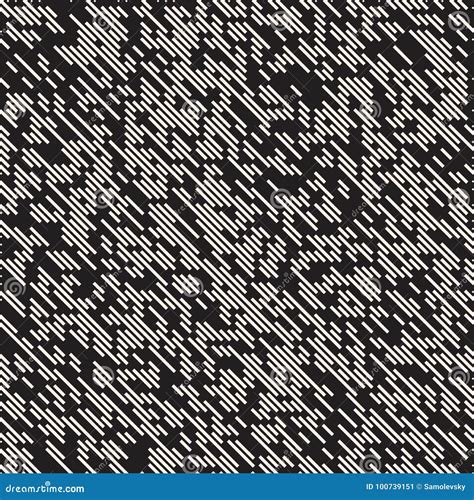 Vector Seamless Irregular Lines Grid Pattern Trendy Monochrome Texture Stock Vector