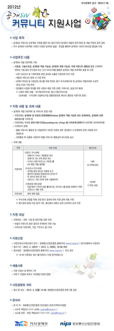 사업공고 정보통신산업진흥원