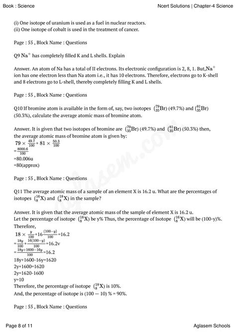 Ncert Solutions 2025 Class 9 Science Chapter 4 Structure Of The Atom