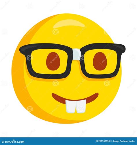 Nerd With Eyeglasses Emoji Icon Illustration Nerdy Vector Symbol Emoticon Design