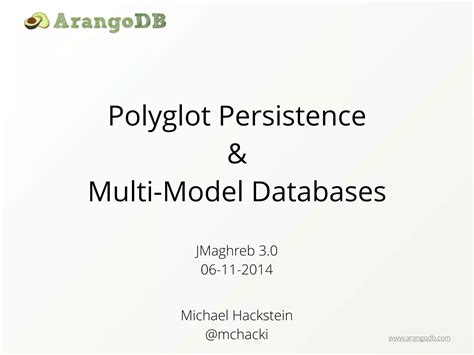 Polyglot Persistence And Multi Model Databases At Jmaghreb30 Pdf