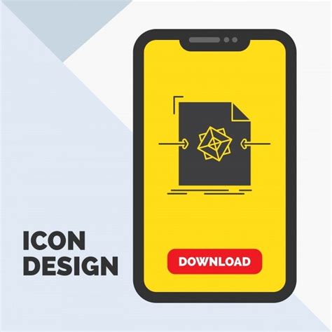 3d Document File Object Processing Glyph Icon In Mobile For 3d Additive Background Png And