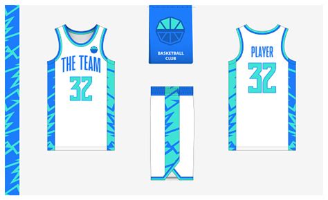 스포츠 클럽을 위한 농구 유니폼 모형 템플릿 디자인 농구 유니폼 앞면과 뒷면의 농구 반바지 농구 로고 디자인 스포츠 저지에 대한 스톡 벡터 아트 및 기타 이미지 Istock