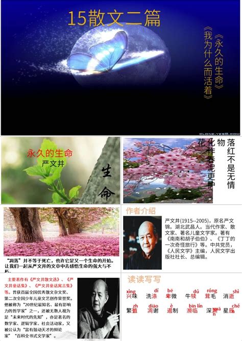 散文二篇永久的生命我为什么而活着生字学习ppt模板【87页】 格调办公