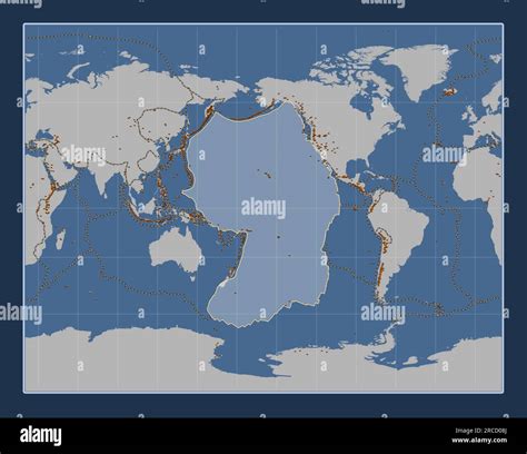 Shape Of The Pacific Tectonic Plate On The Solid Contour Map In The Gall Stereographic