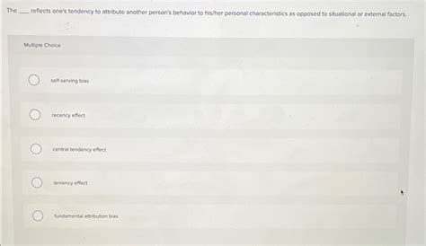 solved the reflects one s tendency to attribute another