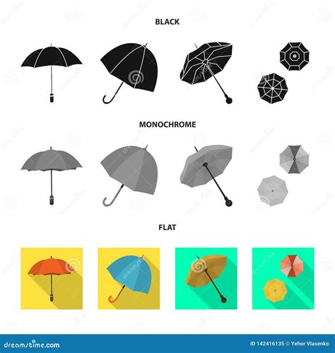 Vector Illustration Of Protection And Closed Symbol Set Of Protection