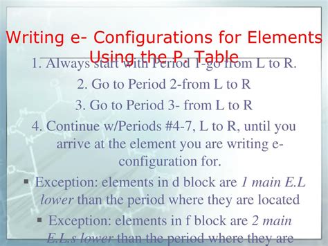 PPT THE PERIODIC TABLE ELECTRON CONFIGURATION PowerPoint Presentation ID