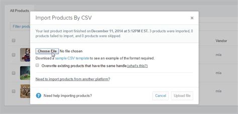 Shopify How To Importexport Data In Csv Files Template Monster Help