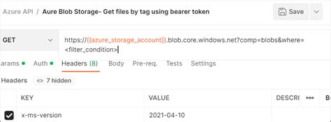 azure blob index tags find blob by index tags using rest api