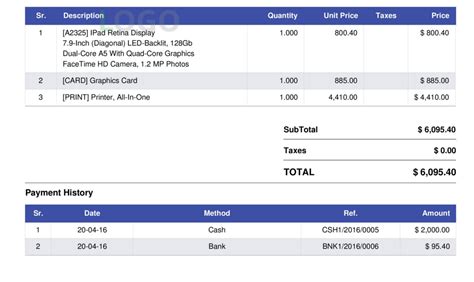 Odoo Invoice Template Behance