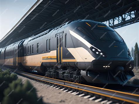 Premium Ai Image Modern High Speed Aerodynamic Streamlined Electric