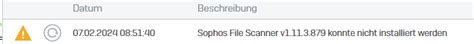 Problem Auf Allen Endpoints Sophos File Scanner V1 11 3 879 Konnte Nicht Installiert Werden
