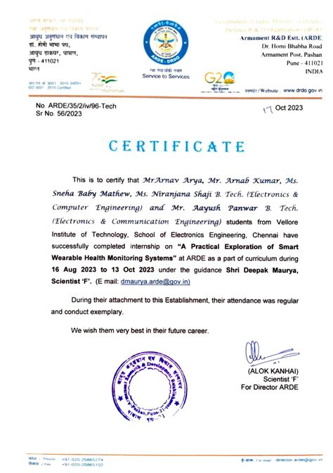 Aayush Panwar On Linkedin Internship Technologyinnovation Arde Drdo