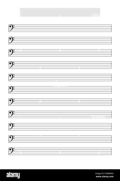 Blank Music Score Sheet Template To Write Music F Clef Printable A4