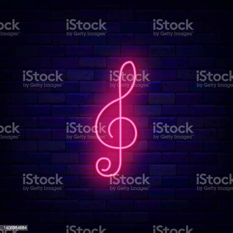 고음 클레프 네온 아이콘 뮤지컬 노트 음악 학교 로고 나이트 클럽 로고 벡터 스톡 일러스트레이션 Dj에 대한 스톡 벡터 아트 및 기타 이미지 Istock