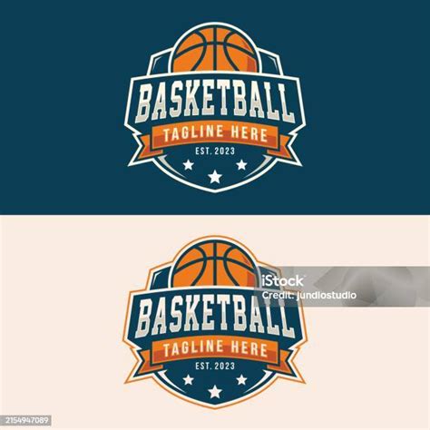농구 클럽 아이콘 공이 있는 엠블럼 컨셉 디자인 스포츠 배지 벡터 일러스트 레이 션 Basketball League에 대한 스톡 벡터 아트 및 기타 이미지