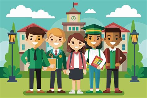 Student Standing Outside Class Stock Illustrations 56 Student