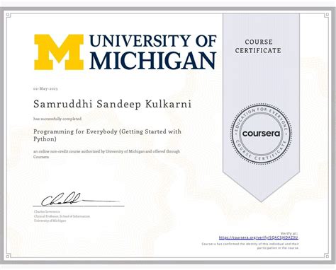 Samruddhi Kulkarni On Linkedin Python Coursera
