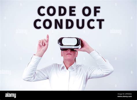 sign displaying code of conduct business overview ethics rules moral