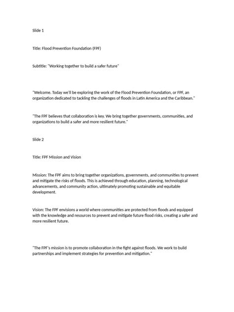 Script Presentation Fpf Pdf Disaster Risk Reduction Flood