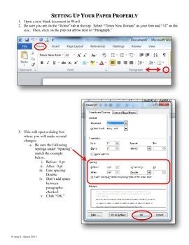 Step By Step Guide For MLA Style Papers In Word 2010 Newer By Sassy Stuff