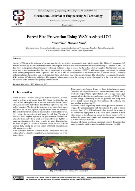 Pdf Forest Fire Prevention Using Wsn Assisted Iot