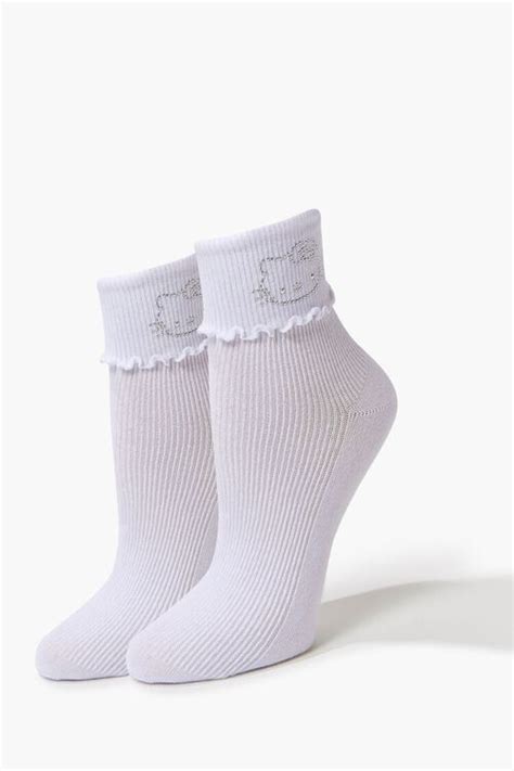 Rhinestone Hello Kitty Crew Socks Forever 21 In 2024 Hello Kitty