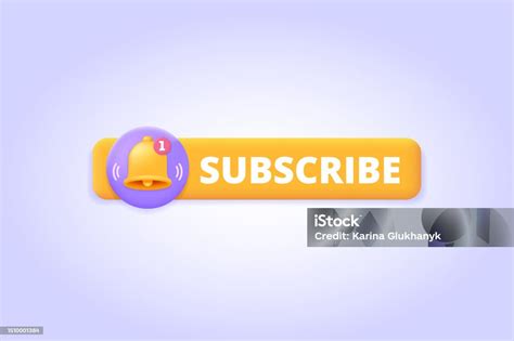 이메일 뉴스레터 소셜 네트워크 및 알림 벨 아이콘이 있는 채널 버튼을 구독하십시오 랜딩 페이지를 위한 3d 버튼입니다 웹사이트 배너를 위한 3차원 벡터 그림 3차원 형태에