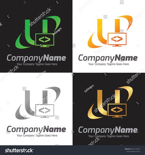Programming Code Computer Monitor Logo Template Stock Vector Royalty Free 1867143751
