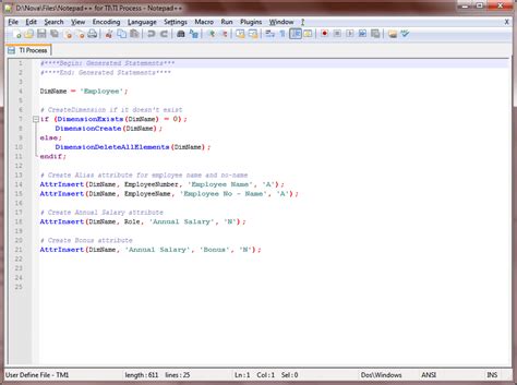 Turbo Integrator Syntax Highlighter Notepad Exploring TM