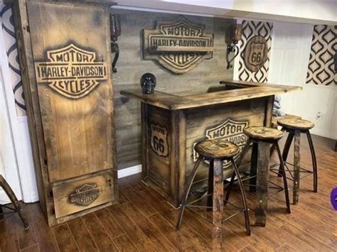 Rustic Wood Bar Set For A Cozy Home
