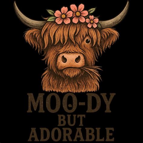 Moo Dy But Adorable Highland Cow Png Etsy