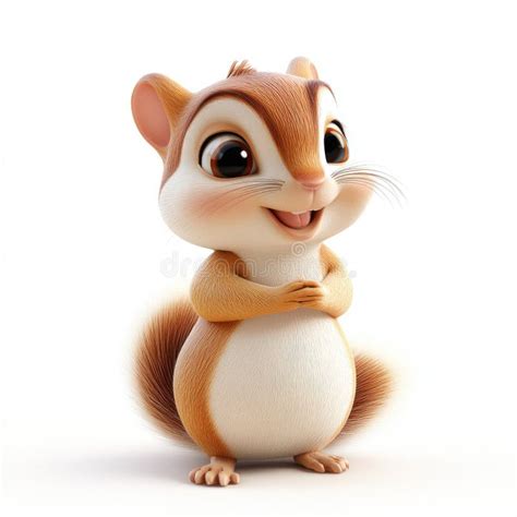 Adorable Cartoon Chipmunk Character Posing Cutely Stock Illustration