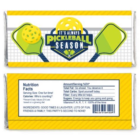Big Dot Of Happiness Lets Rally Pickleball Candy Wrapper Birthday Or Retirement Favors 24 Ct