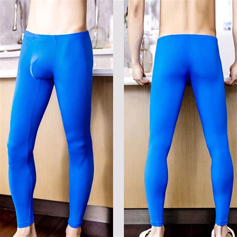 Mens Athletic Compression Pants Base Layer Bulge Pouch Bottoms Workout