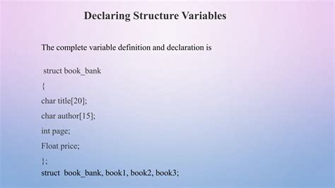 Definition Declaration Of Structures In C Pptx