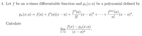 solved 4 let f be an n times differentiable function and