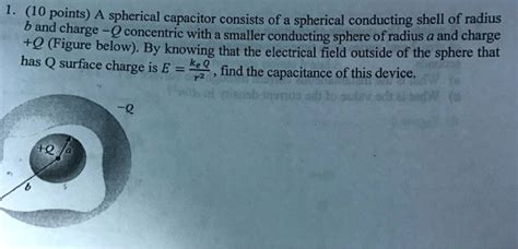Solved A Spherical Capacitor Consists Of A Spherical Conducting Shell Of Radius B And Charge Q0