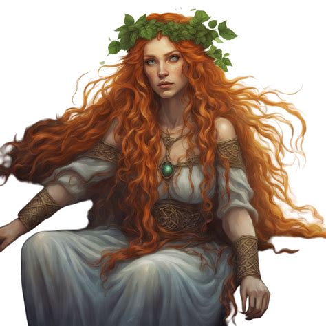 Celtic Ginger Female Druid With Long Hairs By Tengrininkirbaci On