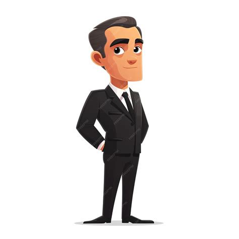 Premium Photo Young Office Director Office Businessman Boss Wearing Black Suit Vector Cartoon