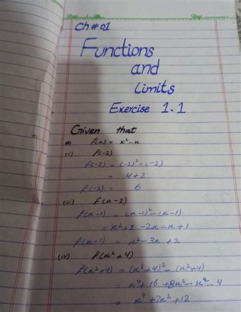 Solution Mathematics Chapter 1 Functions And Limits Exercise 1 1