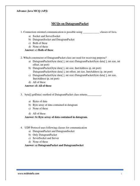 ajp datagrampacket mcq pdf pdf port computer networking network