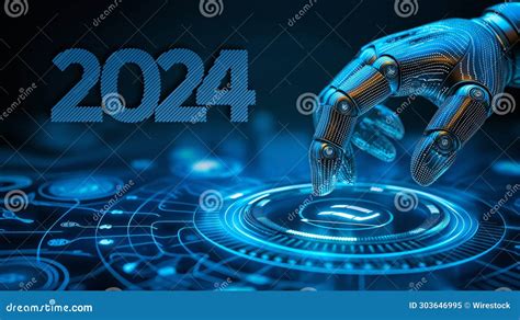 Ai Illustration Of A Robotic Hand Pressing A Button Of A Futuristic Device Stock Image Image