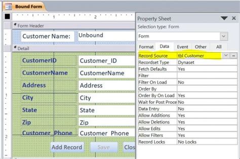 The Difference Of Bound And Unbound Form In Access IAccessWorld